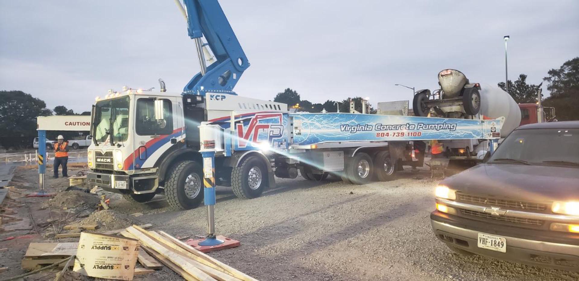 Blue 46 Meter ZX KCP Concrete Pump | Virginia Concrete Pumping